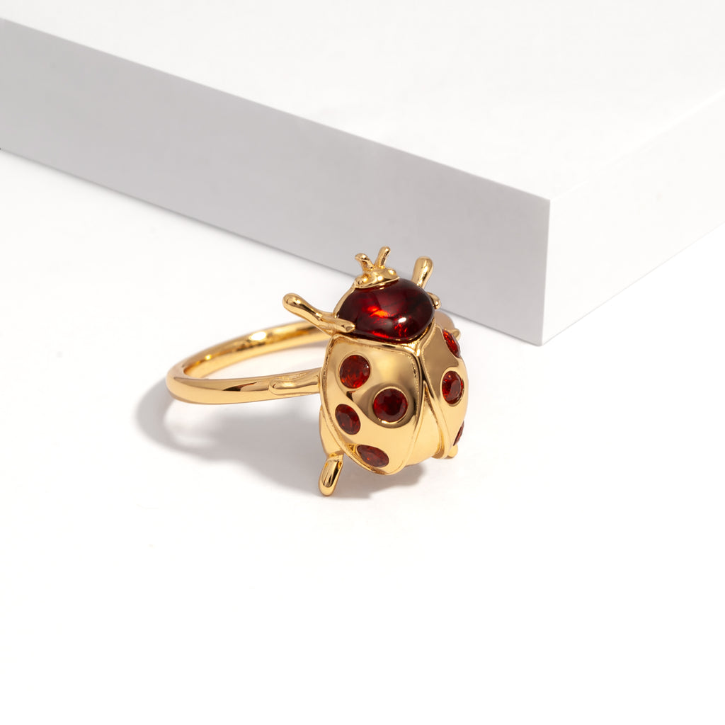 Garnet Ladybug Ring – MARIE JUNE
